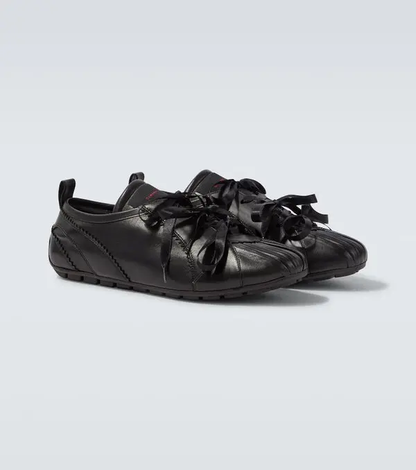 Simone Rocha Ballerina Grip Leather Sneakers - Black