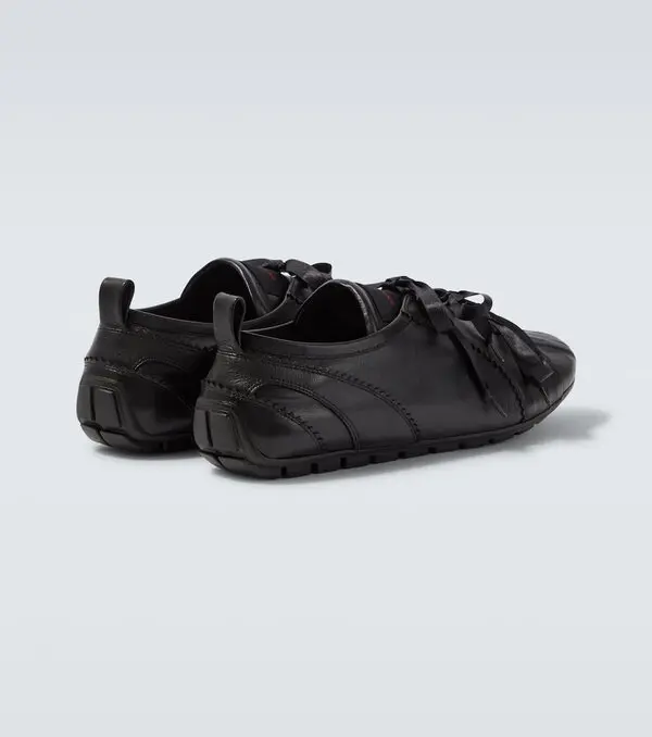 Simone Rocha Ballerina Grip Leather Sneakers - Black