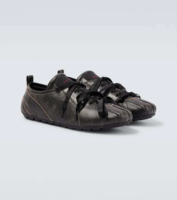 Simone Rocha Ballerina Grip Leather Lace-up Sneakers - Brown