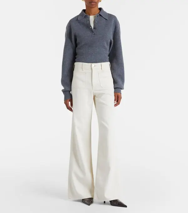 Veronica Beard Kasey Wide-leg Jeans - Beige