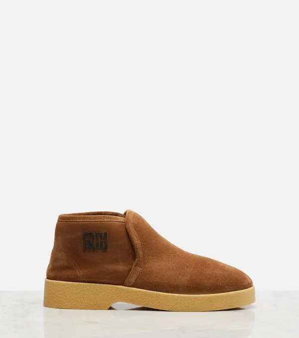 Miu Miu Shearling-lined Suede Boots