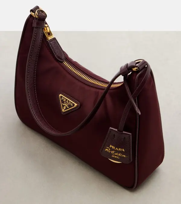 Prada Re-edition 2005 Re-nylon Shoulder Bag - Burgundy