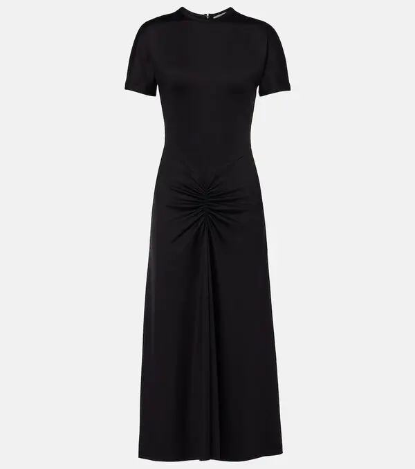 Victoria Beckham Gathered Midi Dress - Black
