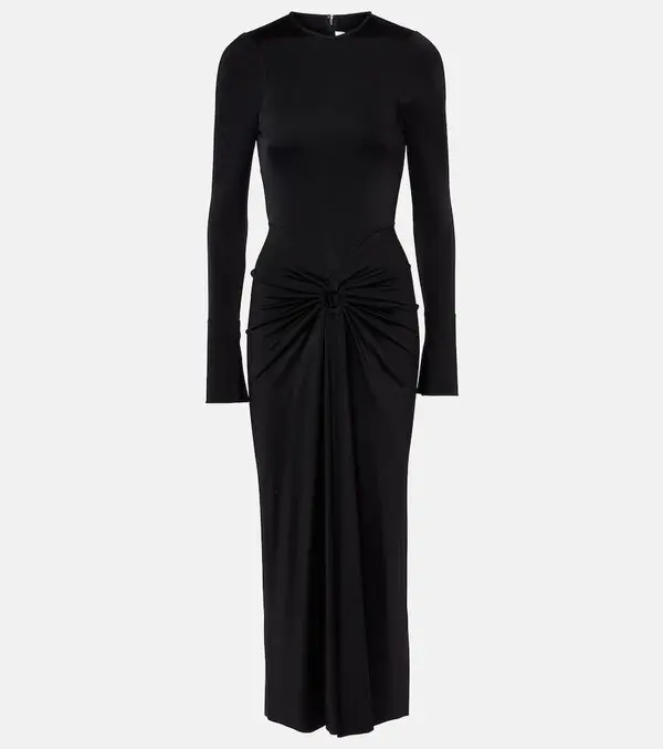 Victoria Beckham Gathered Midi Dress - Black