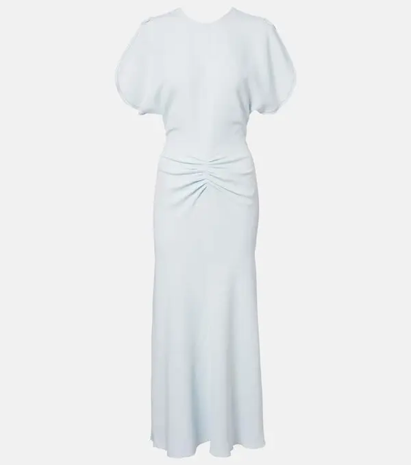 Victoria Beckham Gathered Midi Dress - Blue