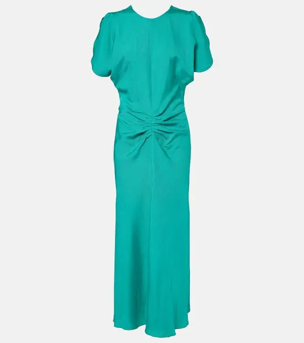 Victoria Beckham Gathered Midi Dress - Green