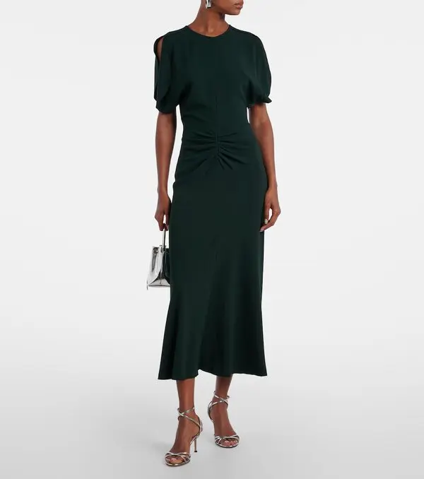 Victoria Beckham Gathered Midi Dress - Green