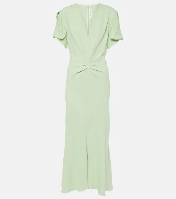 Victoria Beckham Gathered Midi Dress - Dark Spruce