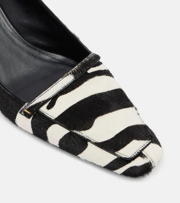 Khaite Celia 50 Zebra-print Calf Hair Pumps - Black