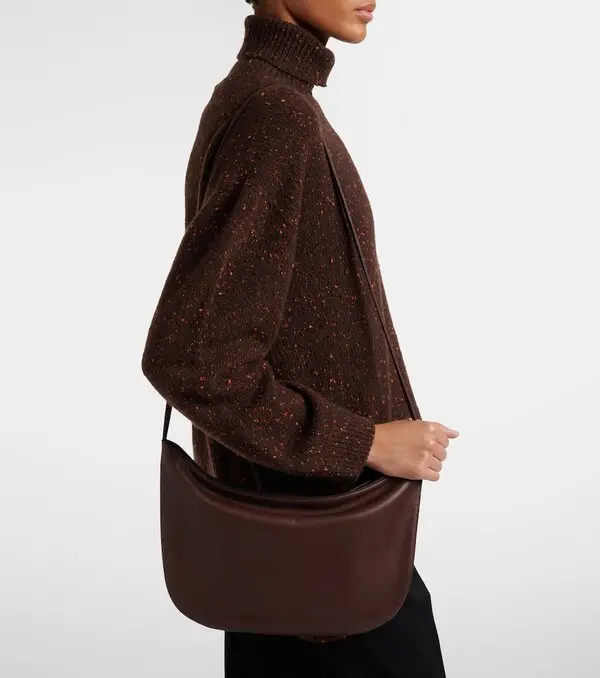 THE ROW Medium Leather Shoulder Bag - Brown