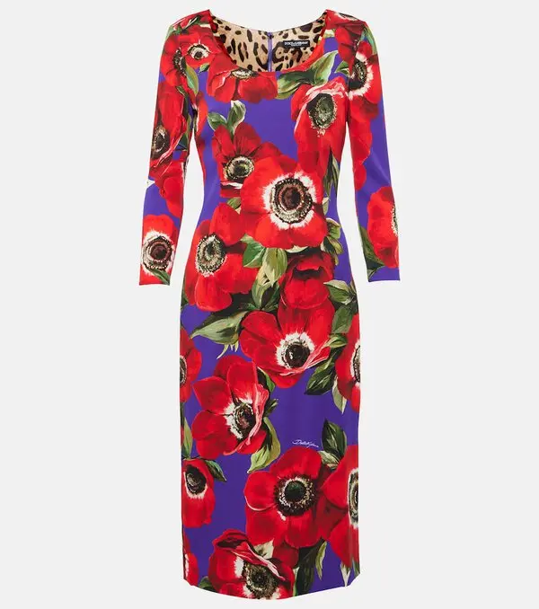 Dolce & Gabbana Floral Silk-blend Midi Dress - Multicoloured