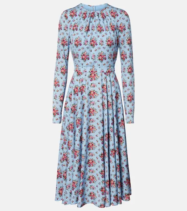 Dolce & Gabbana Floral Silk-blend Midi Dress - Multicoloured