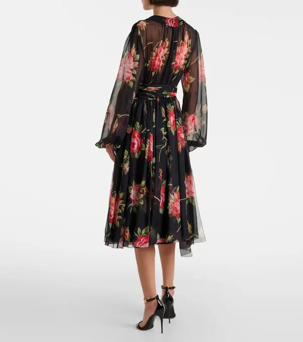 Dolce & Gabbana Floral Silk Midi Dress