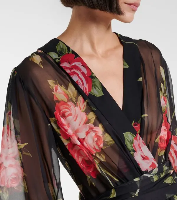 Dolce & Gabbana Floral Silk Midi Dress