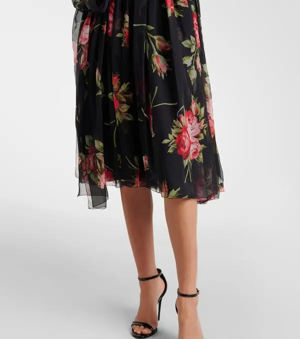 Dolce & Gabbana Floral Silk Midi Dress