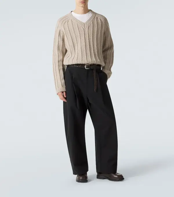Studio Nicholson Sorte Barrel-leg Pants