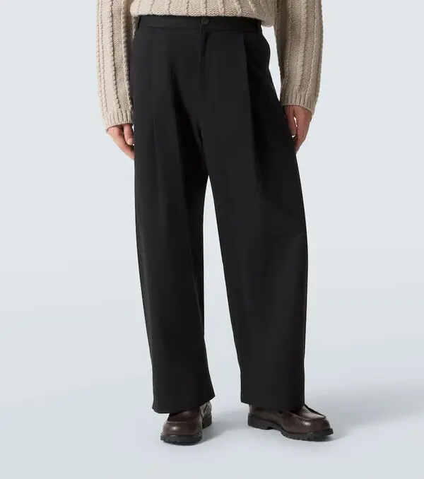 Studio Nicholson Sorte Barrel-leg Pants