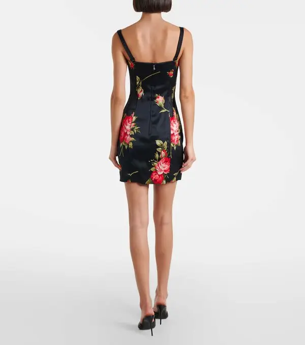 Dolce & Gabbana Floral Minidress - Black