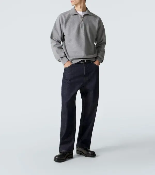 JIL SANDER Cotton Terry Half-zip Sweatshirt