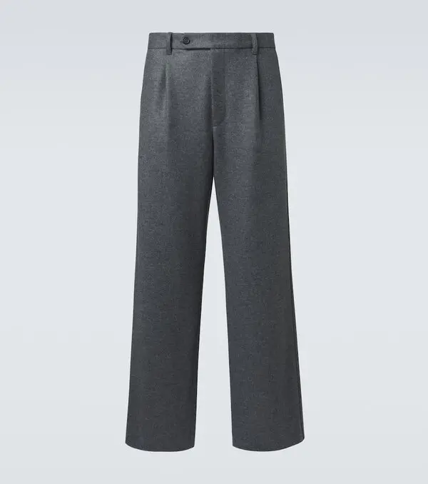 JIL SANDER Wool Wide-leg Pants - Grey