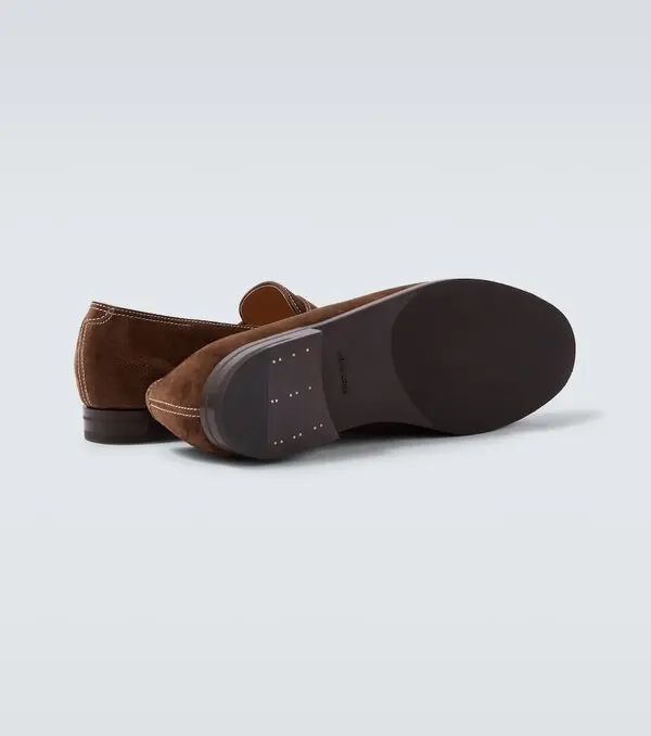 John Lobb Lopez Suede Penny Loafers - Brown