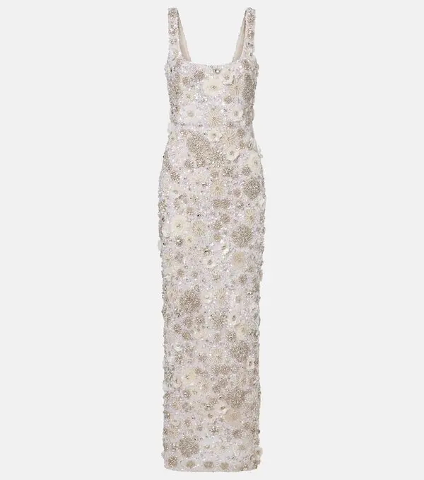 Rachel Gilbert Francesca Embellished Gown - White