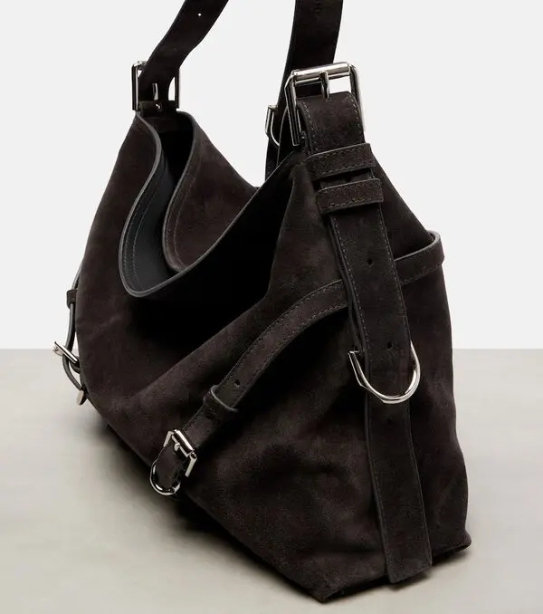 Givenchy Voyou Medium Suede Shoulder Bag