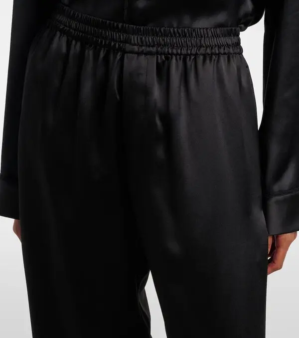 Saint Laurent Silk Satin Straight Pants