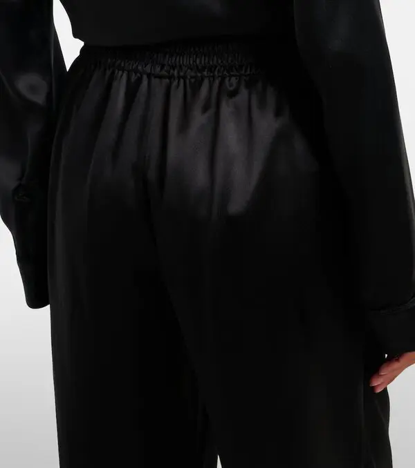 Saint Laurent Silk Satin Straight Pants