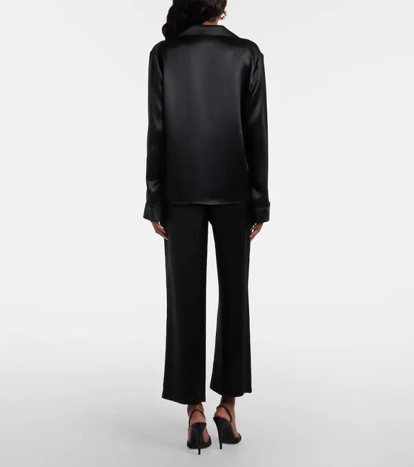 Saint Laurent Silk Satin Straight Pants