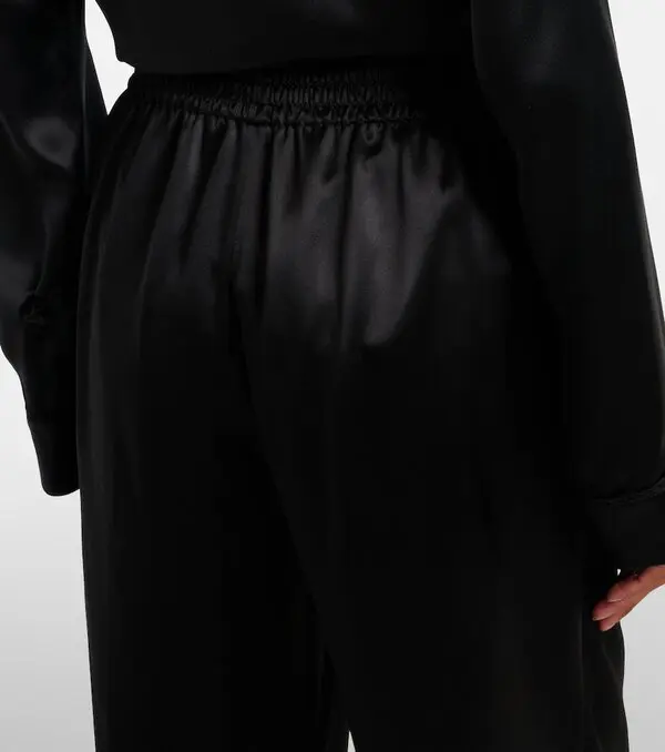 Saint Laurent Silk Satin Straight Pants