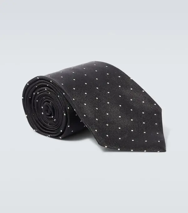 TOM FORD Polka-dot Silk Twill Neck Tie - Black