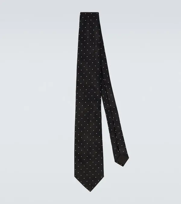 TOM FORD Polka-dot Silk Twill Tie - Black
