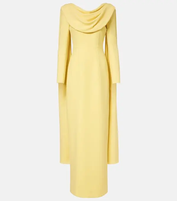 EMILIA WICKSTEAD Zaira Draped Crêpe Gown - Yellow