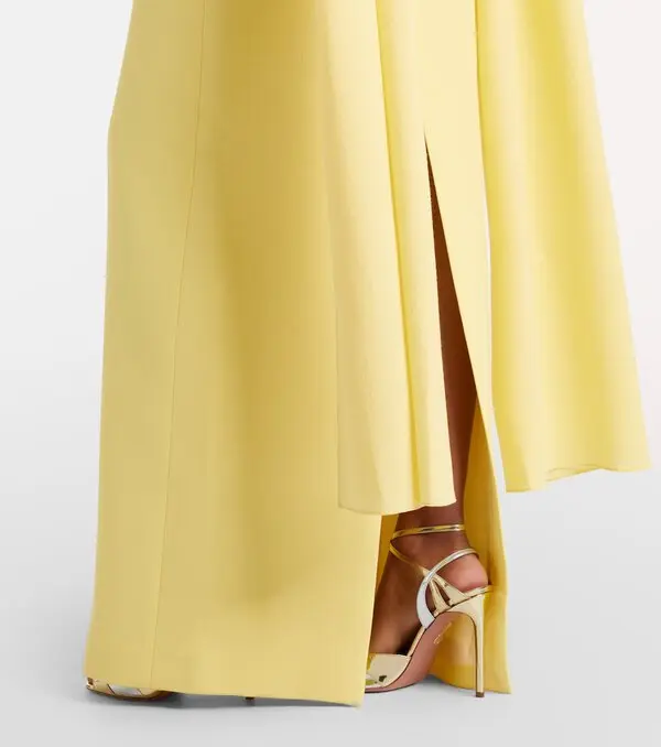 EMILIA WICKSTEAD Zaira Draped Crêpe Gown - Yellow