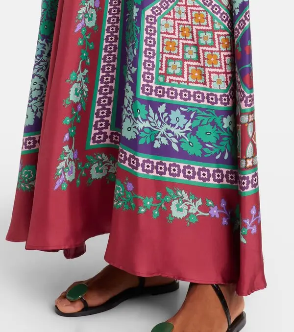 La DoubleJ Magnifico Printed Silk Maxi Dress - Multicoloured