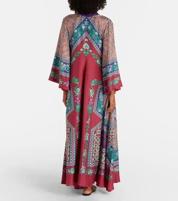 La DoubleJ Magnifico Printed Silk Maxi Dress - Multicoloured