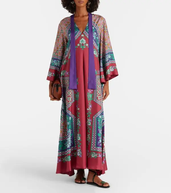 La DoubleJ Magnifico Printed Silk Maxi Dress - Multicoloured