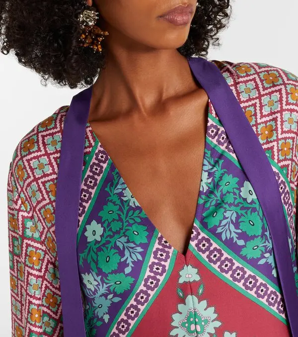 La DoubleJ Magnifico Printed Silk Maxi Dress - Multicoloured