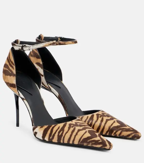 Alaïa 90 Tiger-print Calf Hair Pumps - Brown