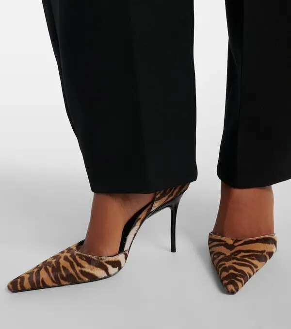 Alaïa 90 Tiger-print Calf Hair Pumps