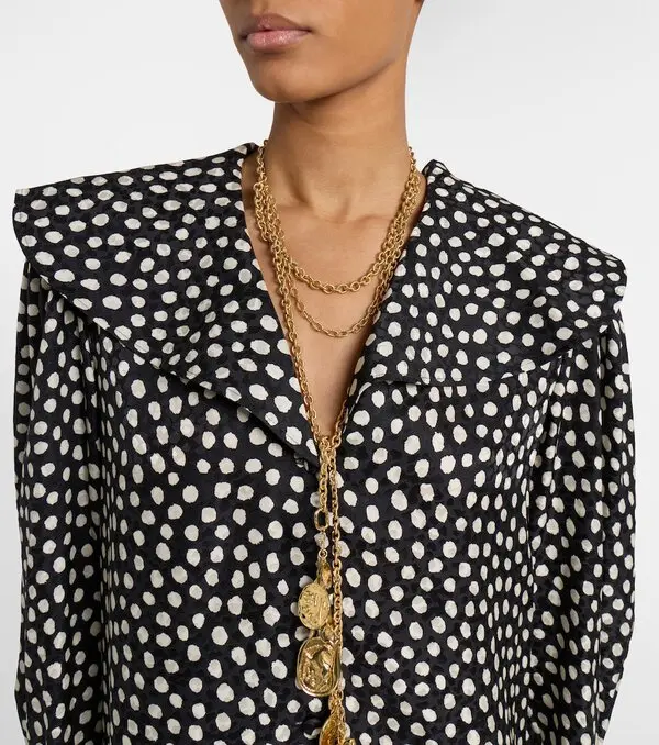 Chloé Polka-dot Silk Jacquard Minidress - Black