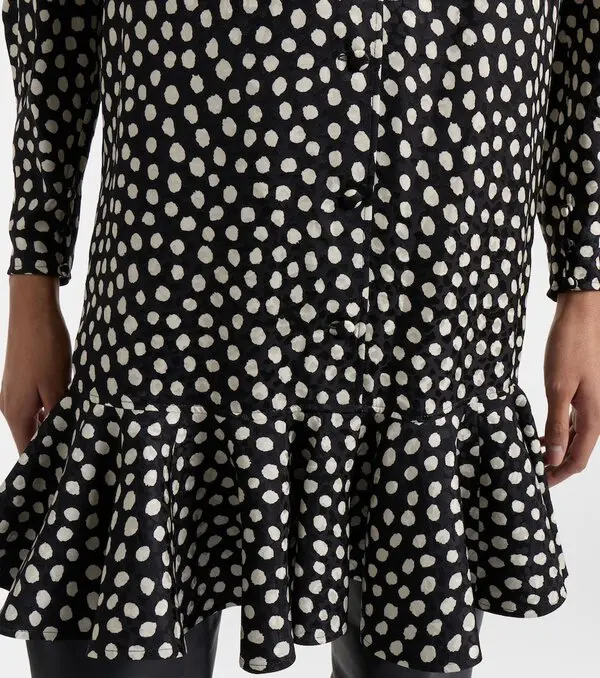 Chloé Polka-dot Silk Jacquard Minidress - Black