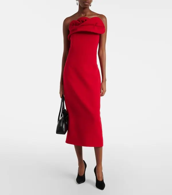 Magda Butrym Wool-blend Bustier Dress - Red