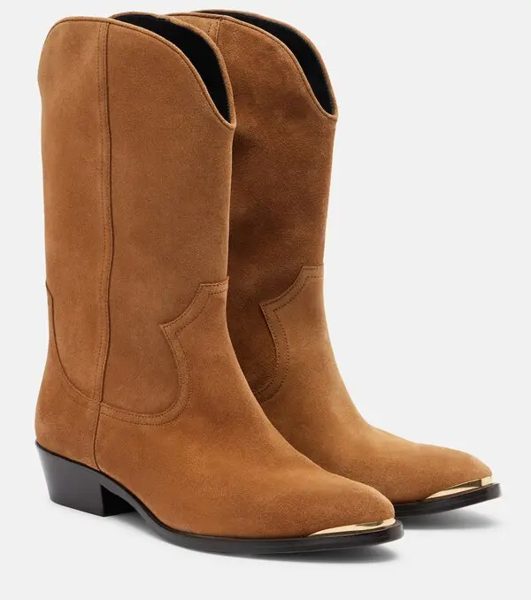 Isabel Marant Étoile Elbana 35 Suede Cowboy Boots - Brown