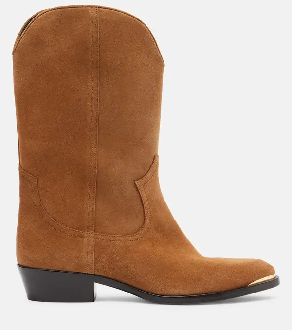 Isabel Marant Étoile Elbana 35 Suede Cowboy Boots - Brown