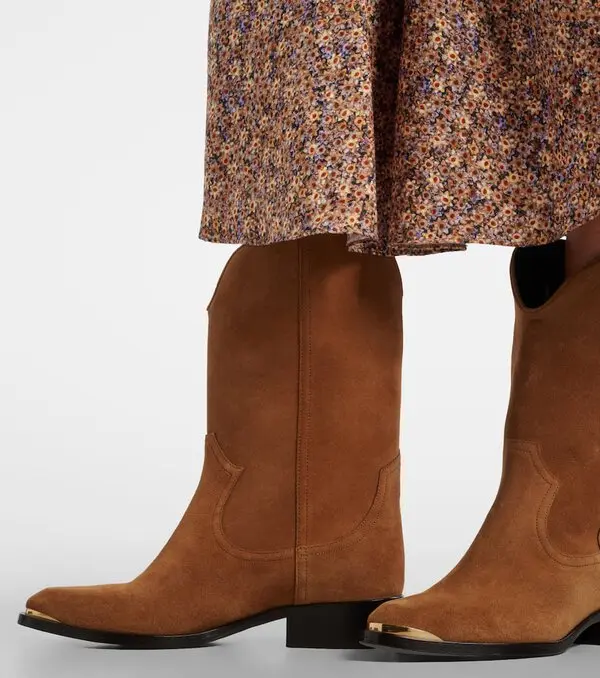 Isabel Marant Étoile Elbana 35 Suede Cowboy Boots - Brown