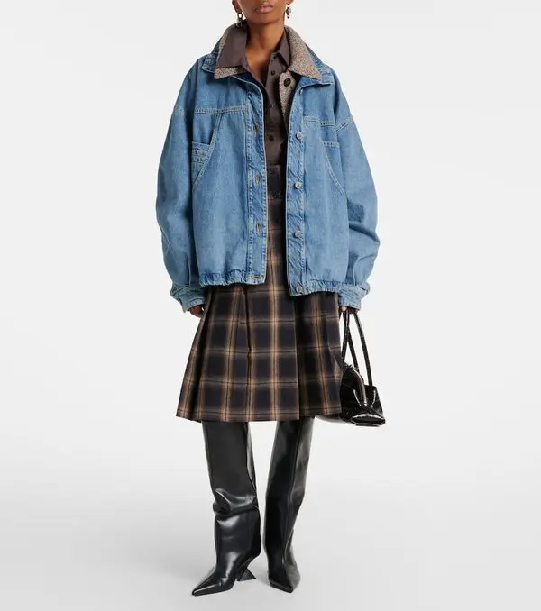 Attico Oversized Denim Bomber Jacket