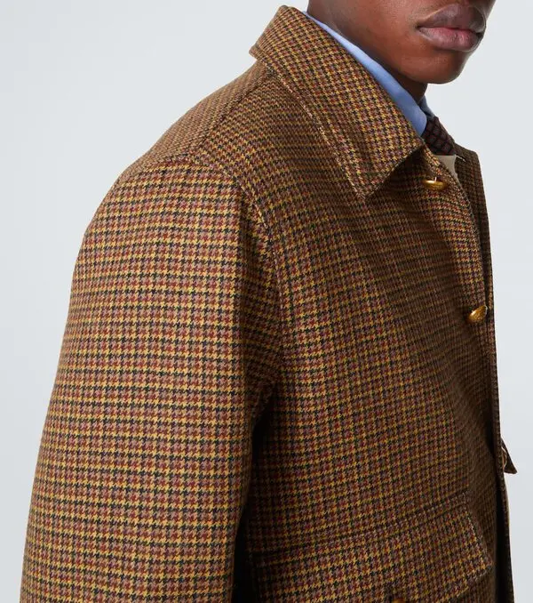 Valentino Garavani Houndstooth Virgin Wool Bomber Jacket