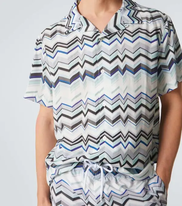 Missoni Zigzag Bowling Shirt - Blue